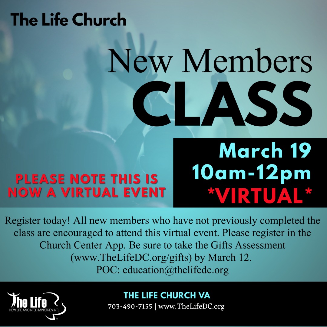 New Members Class *VIRTUAL* | The Life Church VA